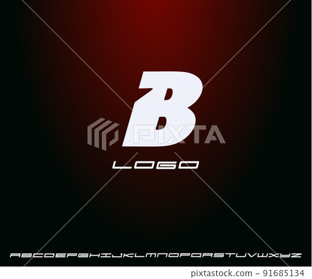 Logo of bold italic letter B, heavy monogram,... - Stock Illustration ...