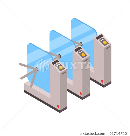 Isometric Turnstile Icon - Stock Illustration [91714720] - PIXTA