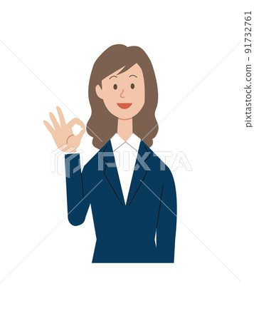 Business woman doing OK sign - Stock Illustration [91732761] - PIXTA