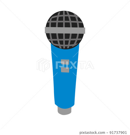 Mike simple illustration light blue - Stock Illustration [91737901] - PIXTA