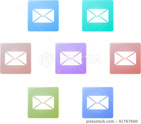 Simple and colorful square email icon - Stock Illustration [91767600 ...