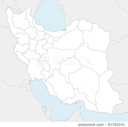 Vector blank map of Iran with provinces and... - Stock Illustration [91769241] - PIXTA