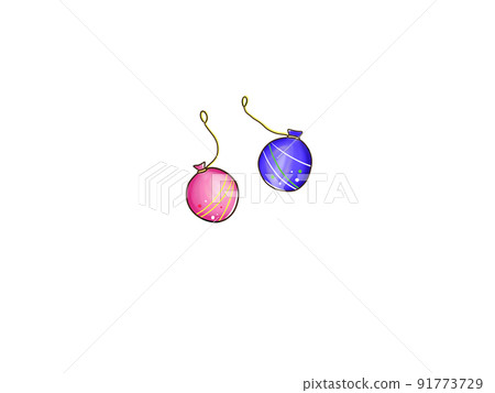Two yo-yos lined up in pink and blue - Stock Illustration [91773729 ...