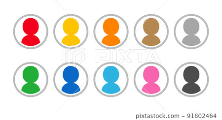 Circular person icon - Stock Illustration [91802464] - PIXTA