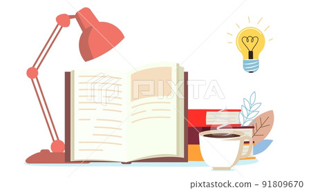 Read more books Education learning concept with... - Stock Illustration ...