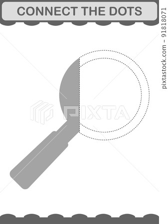 Connect the dots Magnifying Glass. Worksheet... - Stock Illustration ...