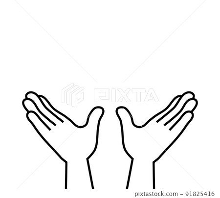 Pose with hands extended up Hand sign - Stock Illustration [91825416 ...