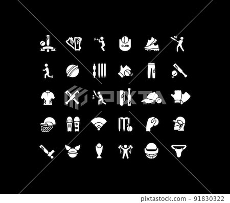 Set of Simple Icons of Cricket - Stock Illustration [91830322] - PIXTA