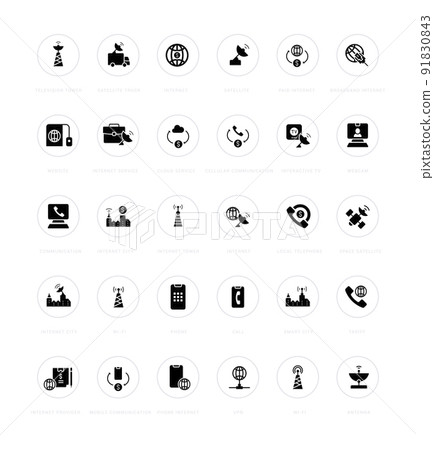 Set of Simple Icons of Communication Service - Stock Illustration ...