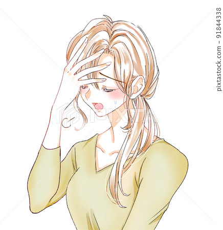 A sighing woman - Stock Illustration [91844338] - PIXTA