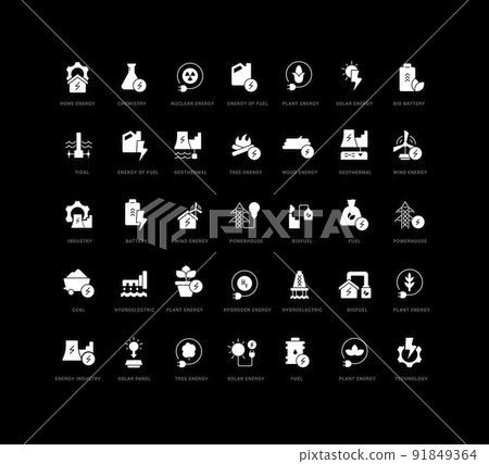 Set of simple icons of Energy Technology - Stock Illustration [91849364 ...