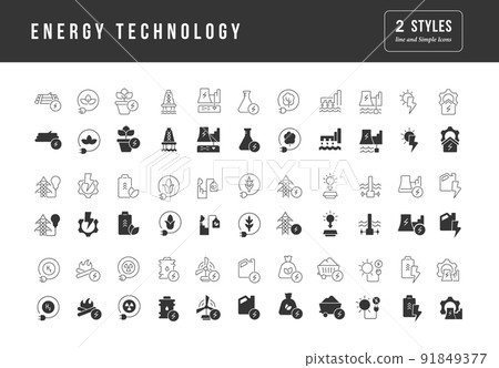 Set of simple icons of Energy Technology - Stock Illustration [91849377 ...