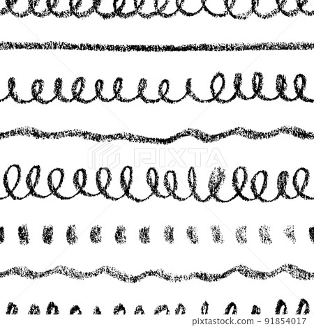 Hand drawn charcoal lines vector seamless pattern. - Stock Illustration ...