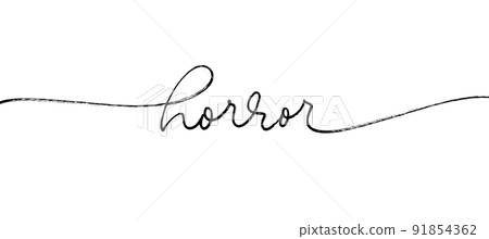 Horror vector line lettering isolated on white - Stock Illustration ...
