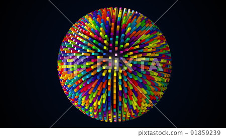 Multicolored sphere lines - Stock Illustration [91859239] - PIXTA