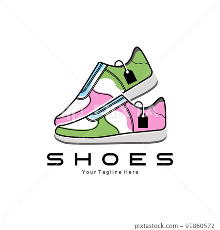 Sneakers Shoe Logo Design, vector illustration... - Stock Illustration ...
