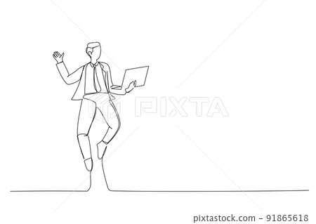 Drawing of young surprised man over white... - Stock Illustration ...