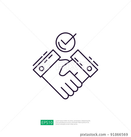 handshake icon for settlement illustration - Stock Illustration ...