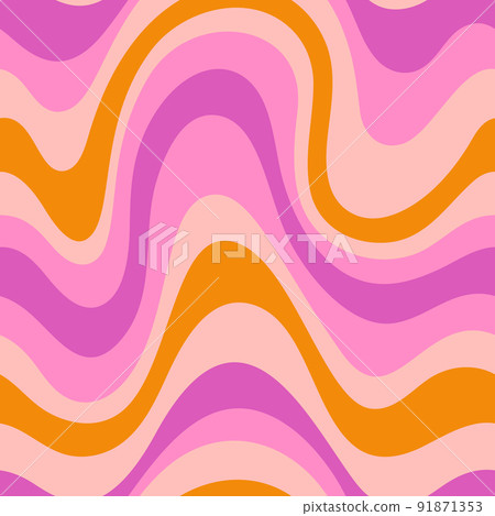 Groovy Waves Seamless Pattern. Psychedelic... - Stock Illustration ...