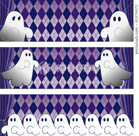 Banner frame Halloween autumn ghost monster... - Stock Illustration ...