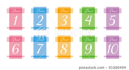 Number icon set from 1 to 10 points (pastel color) - Stock Illustration ...