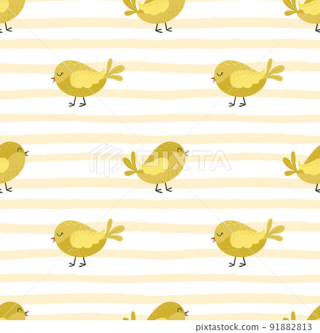 Seamless pattern with cute cartoon yellow... - Stock Illustration ...