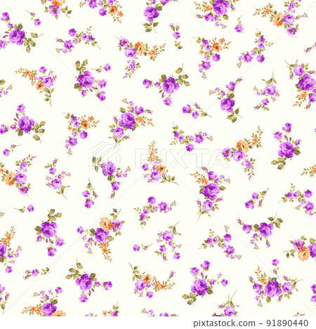 Seamlessly continuous floral pattern, - Stock Illustration [91890440 ...