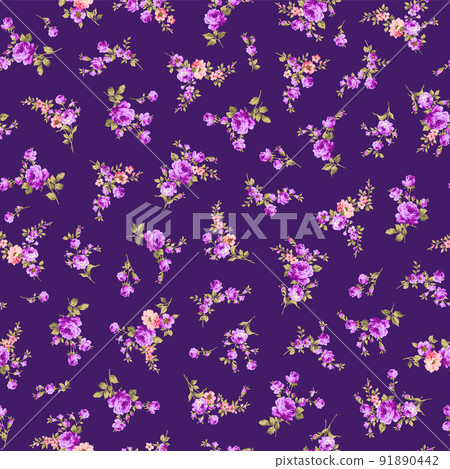 Seamlessly continuous floral pattern, - Stock Illustration [91890442 ...