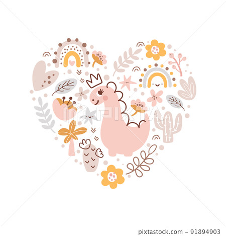 Cute Love vector kids composition in form of... - Stock Illustration ...