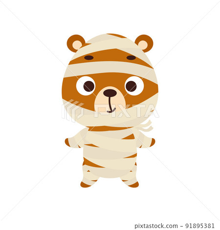 Cute little Halloween bear in a mummy costume.... - Stock Illustration ...