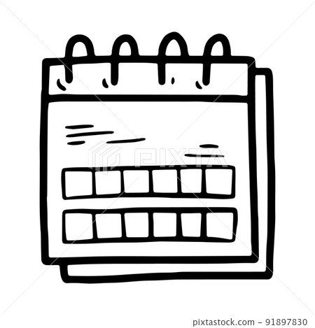Calendar on a spring linear vector icon in... - Stock Illustration ...