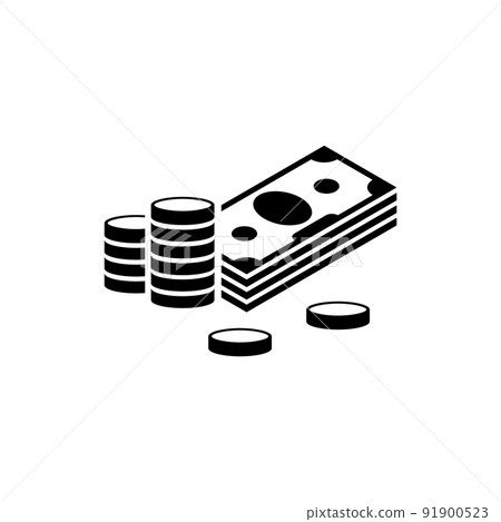 Stack of Cash Money, Dollars Banknotes and... - Stock Illustration ...