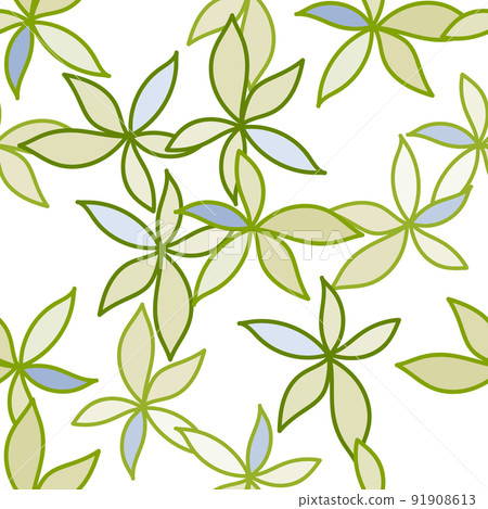 Simple foliage seamless pattern. Doodle leaves... - Stock Illustration ...