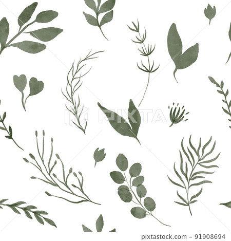 Seamless pattern of different tree, foliage... - Stock Illustration ...