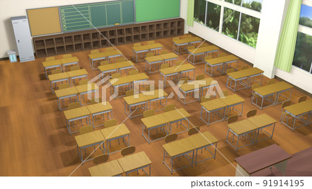 Classroom bird's-eye view image - Stock Illustration [91914195] - PIXTA