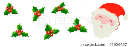 mistletoe and santa clause banner hand drawing... - Stock Illustration ...