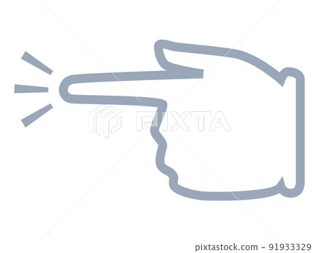 Pointing line drawing icon - Stock Illustration [91933329] - PIXTA