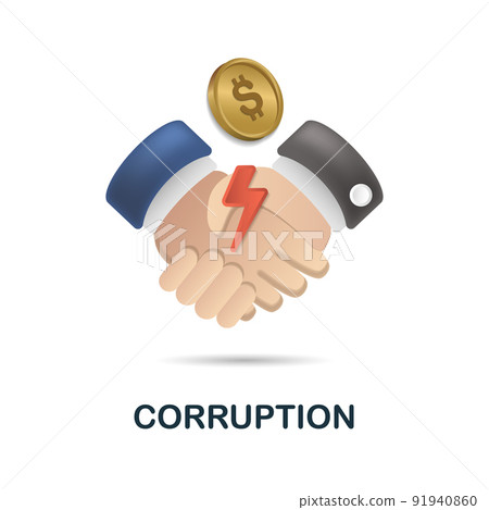 Corruption icon in 3d. Colored illustration... - Stock Illustration ...