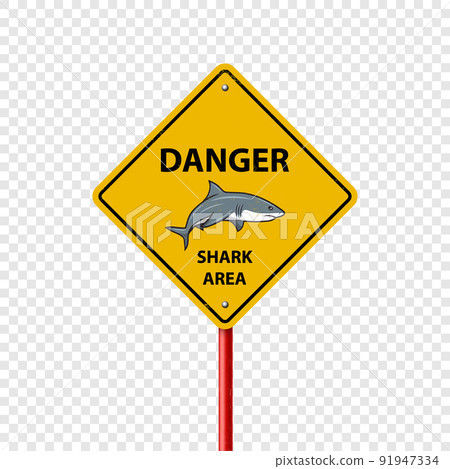 Vector Yellow Shark Sighting Sign Isolated.... - Stock Illustration ...