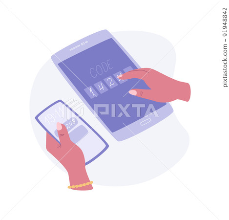 Two-factor authentication verification isolated... - Stock Illustration ...