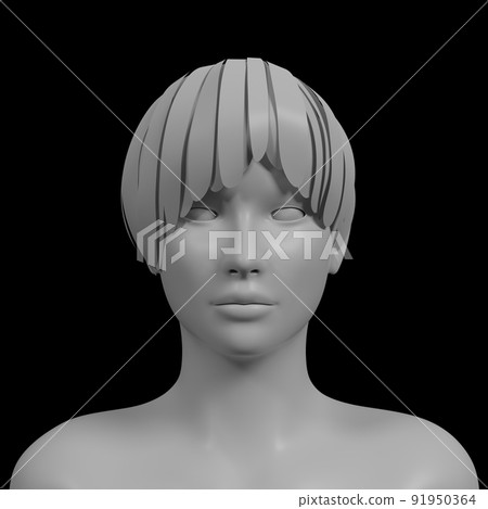 Female body head 3d - Stock Illustration [91950364] - PIXTA