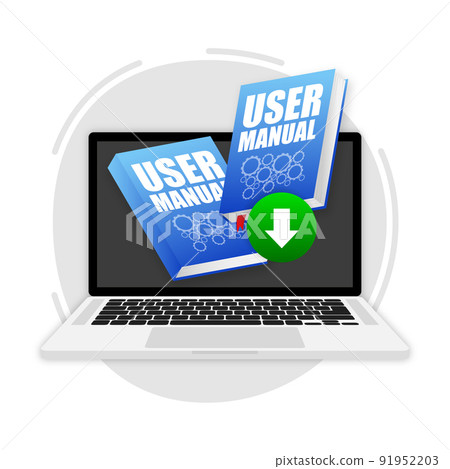 User manual Books download icon. Textbook with... - Stock Illustration ...