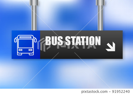Bus stop sign. Simple transportation sign.... - Stock Illustration ...