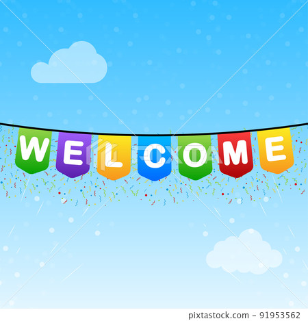 Multicolored bright buntings flags garlands and... - Stock Illustration ...