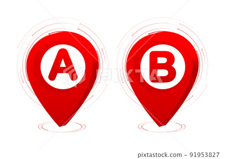City street A b map, Track distance. Map... - Stock Illustration ...