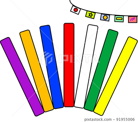 Cute illustration material of baton and flag - Stock Illustration ...