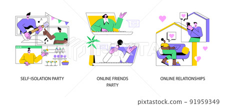 Isolation entertainment abstract concept vector... - Stock Illustration ...