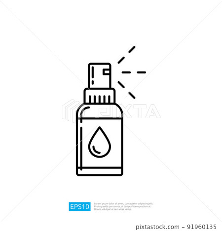 antiseptic spray bottle line icon - Stock Illustration [91960135] - PIXTA