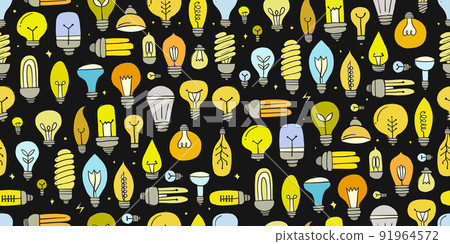 Light bulbs collection. Ecology Concept art.... - Stock Illustration ...