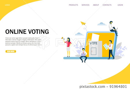 Online voting vector website landing page... - Stock Illustration ...